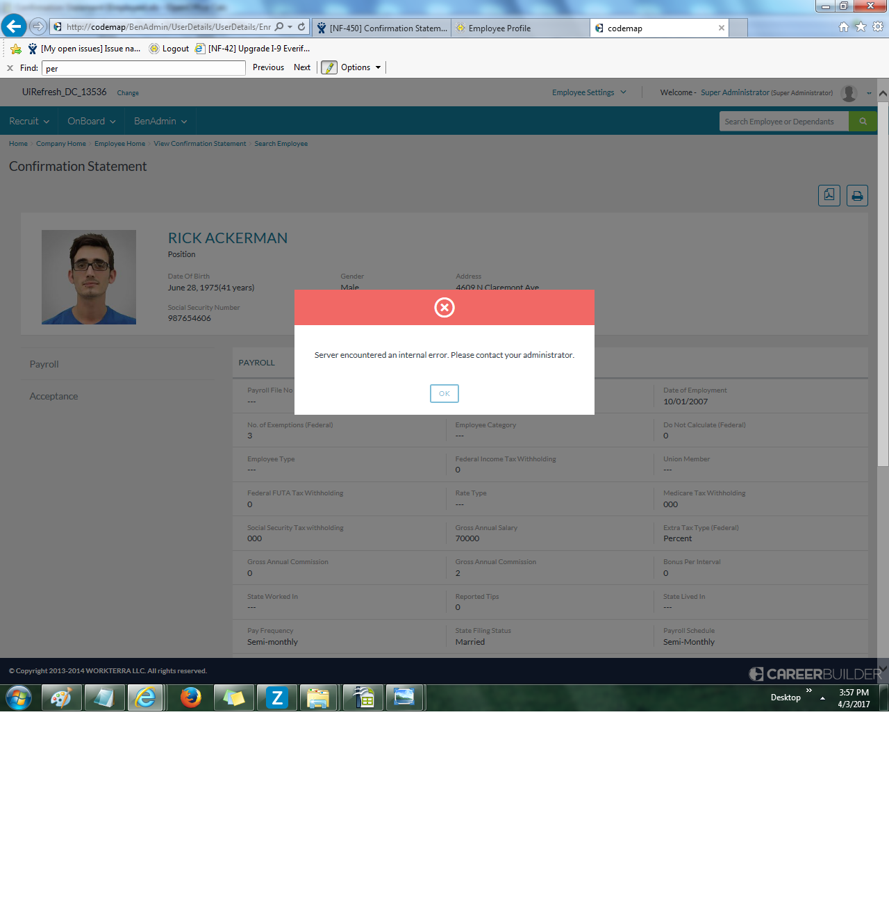 Nf 788 View Confirmation Statement Server Error Observed On Save As Pdf Option Workterra